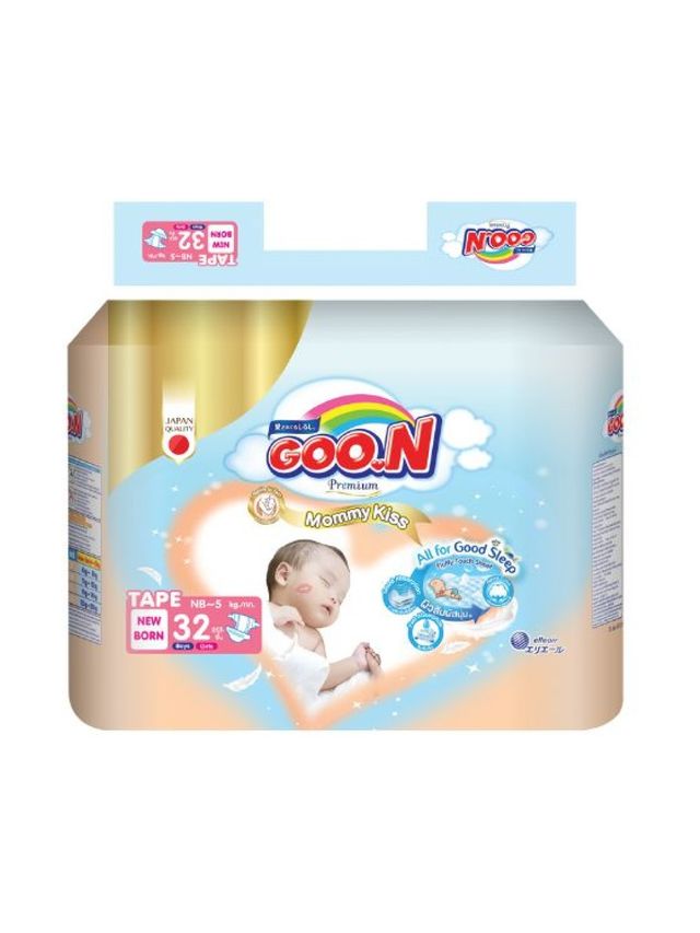 GOO.N Mommy Kiss Premium Diaper Tape Newborn (32pc | edamama